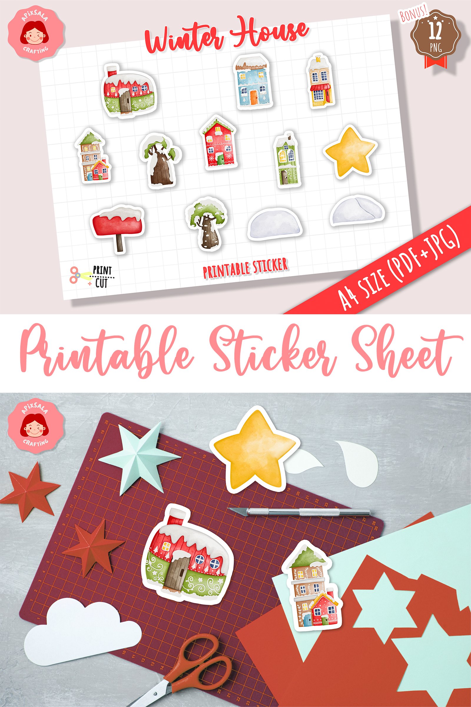 Christmas Winter House Sticker Sheet | Christmas (2246035)