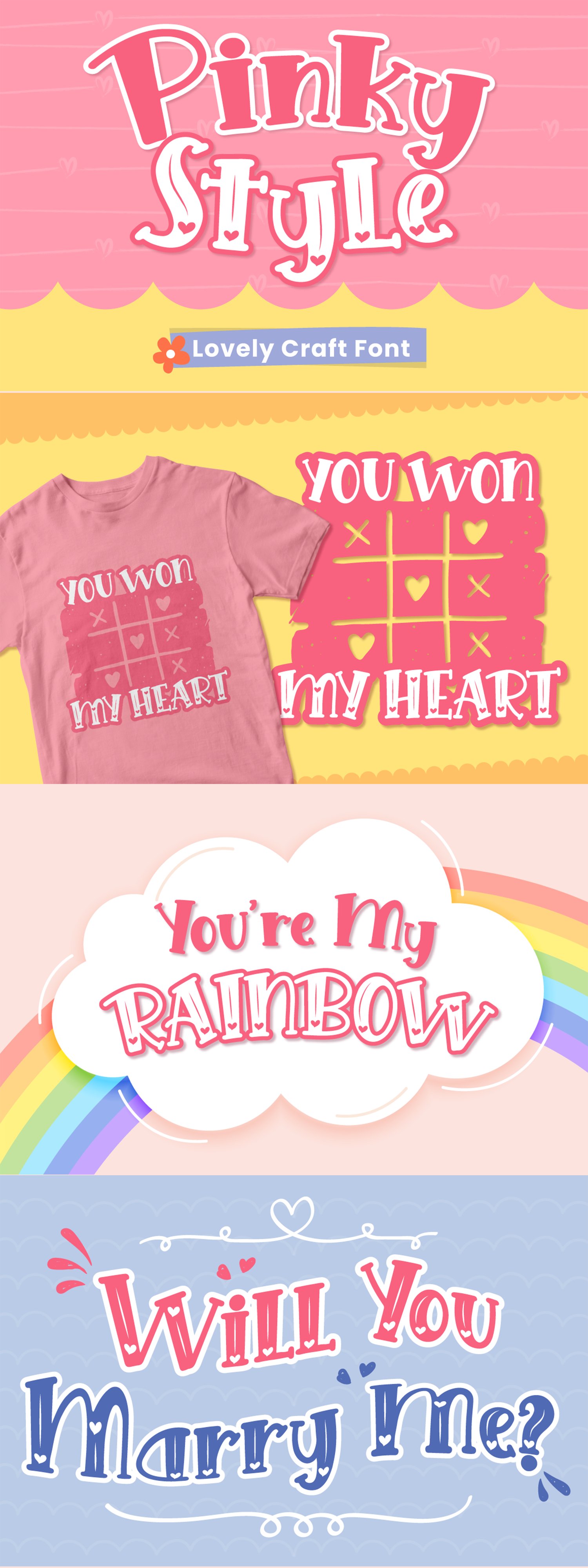 Pinky Style - Lovely Craft Font (1212036)