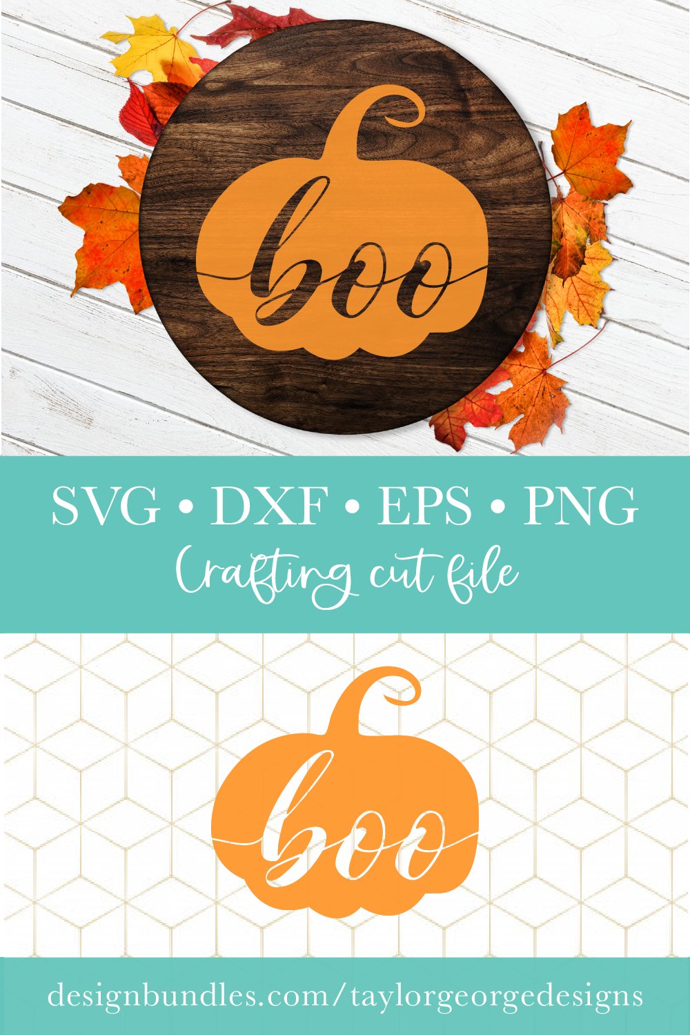 Fall Pumpkin Boo Sign Decor SVG DXF PNG Cut File