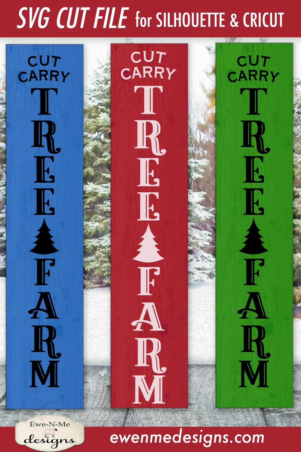 Tree Farm SVG | Vertical Porch Sign SVG