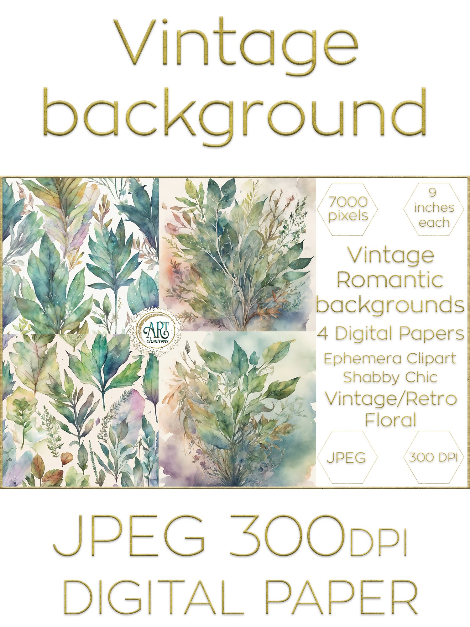 Vintage Classic digital papers Bohemian Floral (3105295)