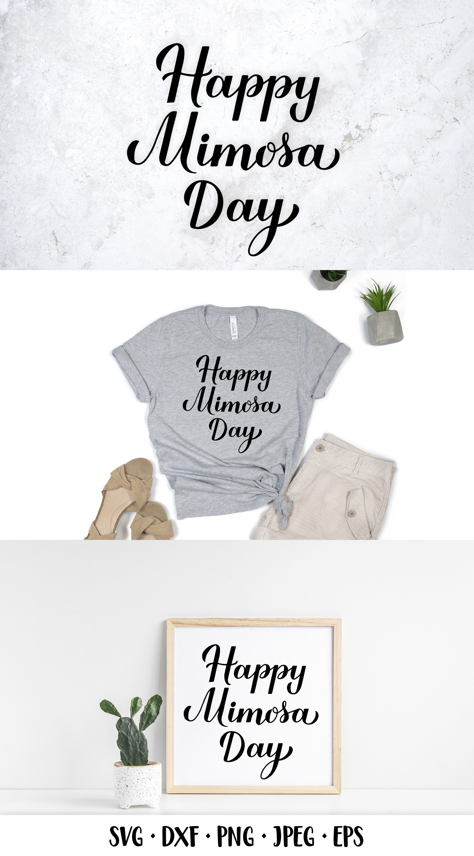 Happy Mimosa Day SVG. Mimosa typography