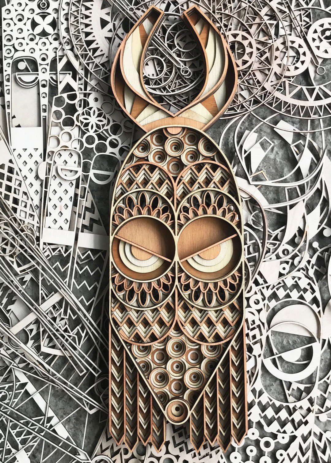 Foxy African Mask Multilayer Mandala Cut File - SVG DXF