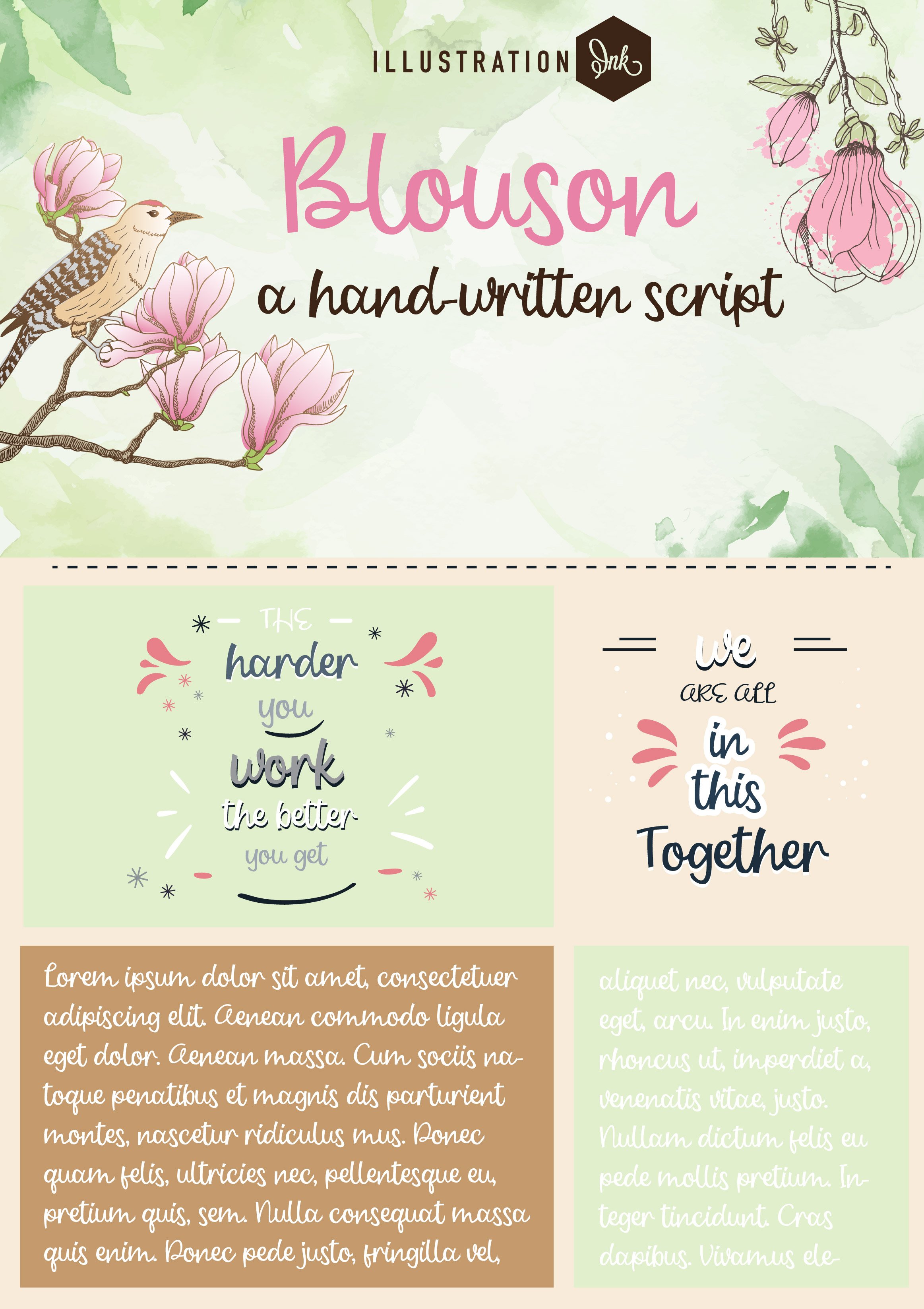 Handcrafted cursive script