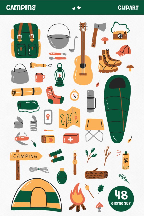 Camping clipart, Summer camp (1383545)