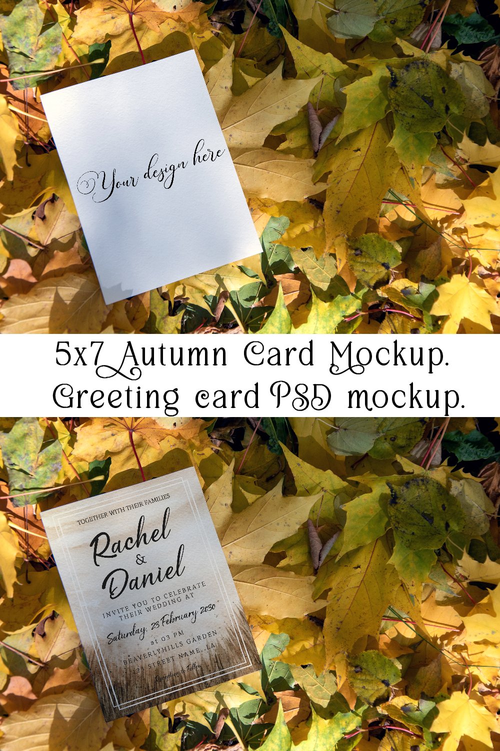 5x7 Autumn Card Mockup. Fall Mockup. Greeting card mockup