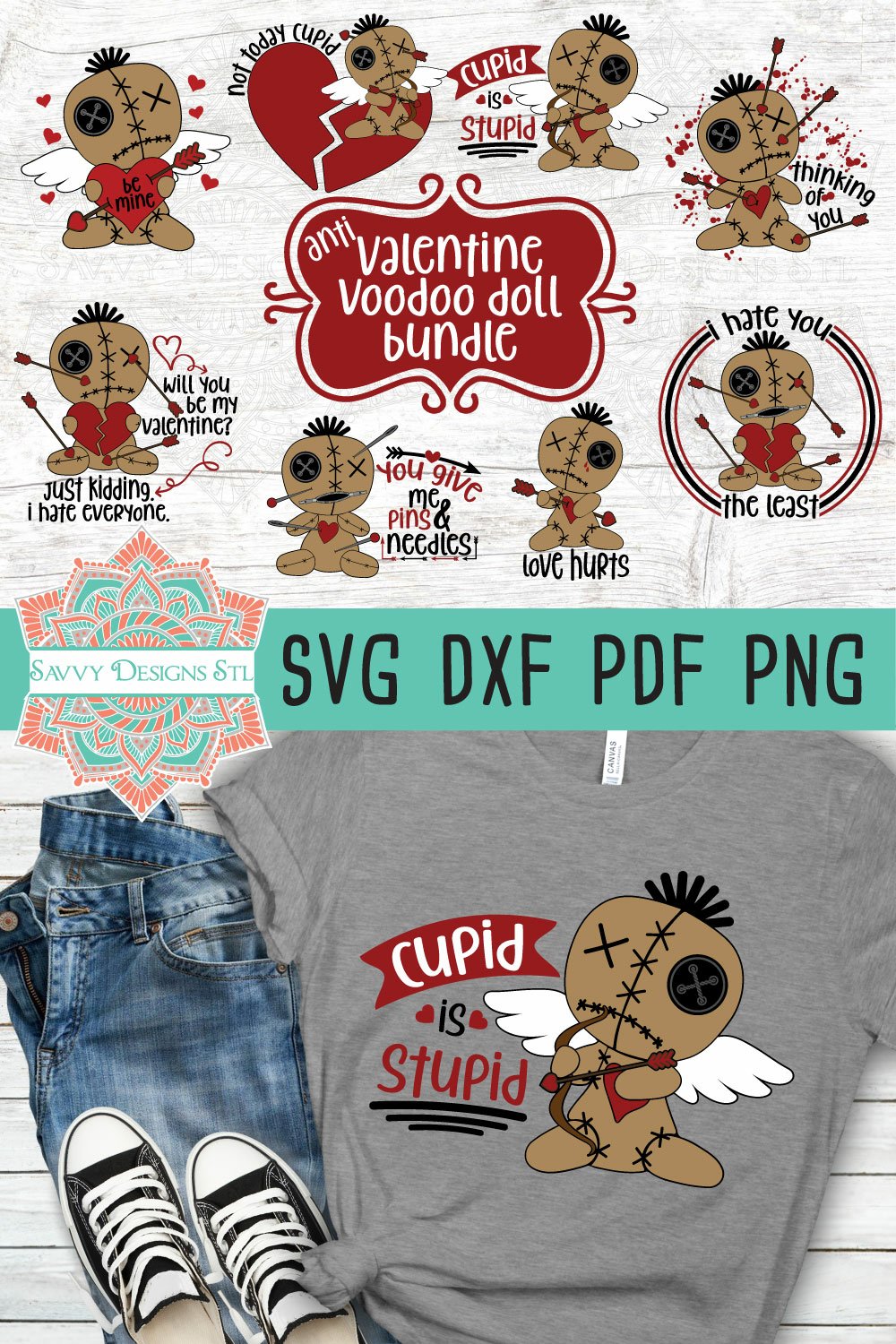 Voodoo Doll Bundle | Anti Valentine Bundle for Cut or Print