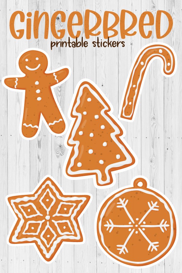 Gingerbread - Printable stickers