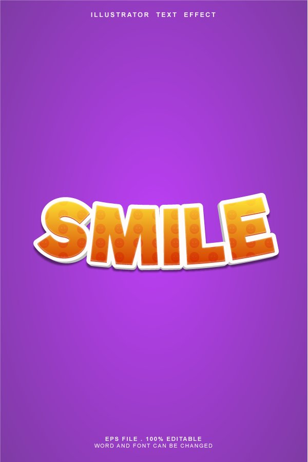 smile text effect editable (572120)