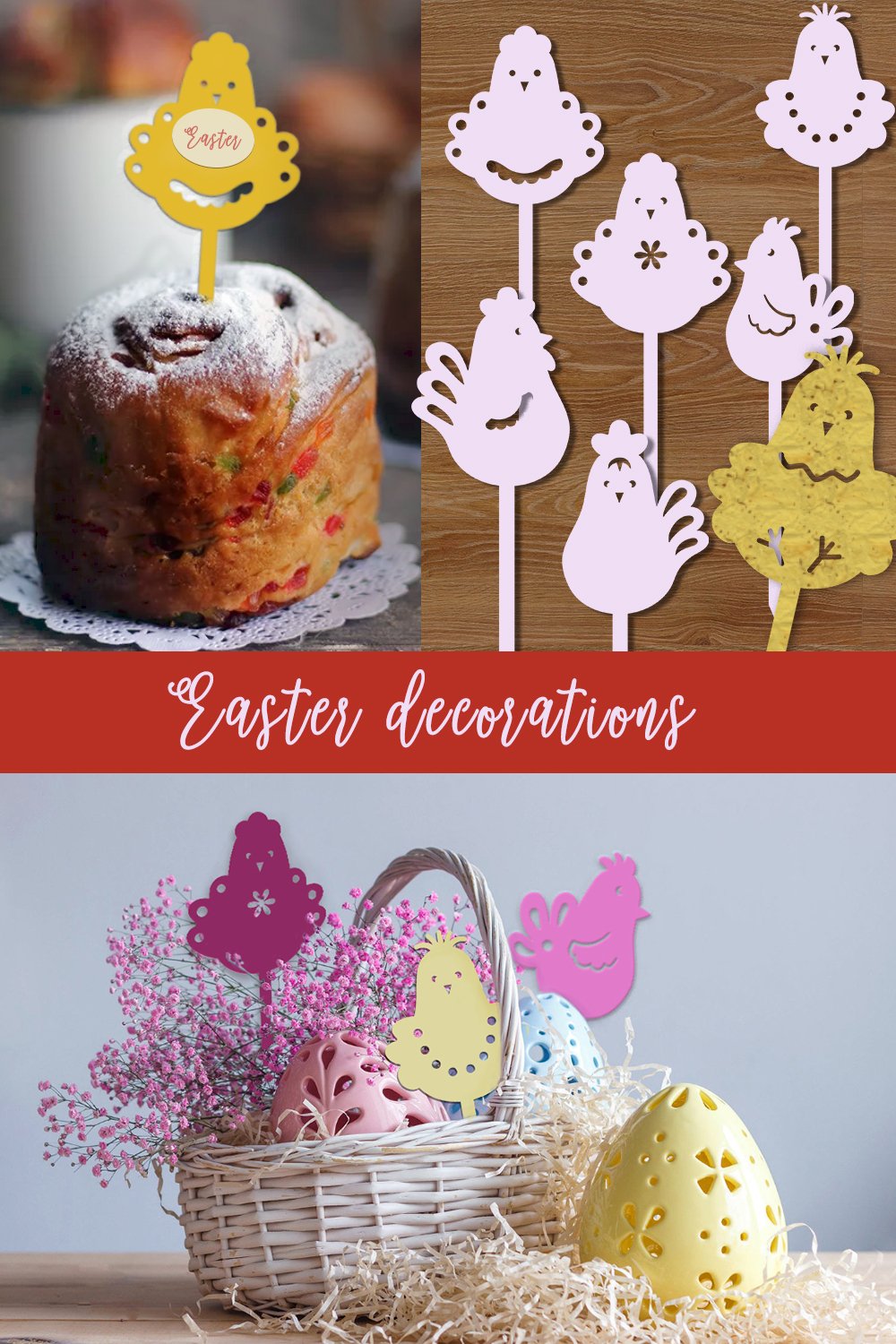 Easter toppers with chicks. Easter decorations
