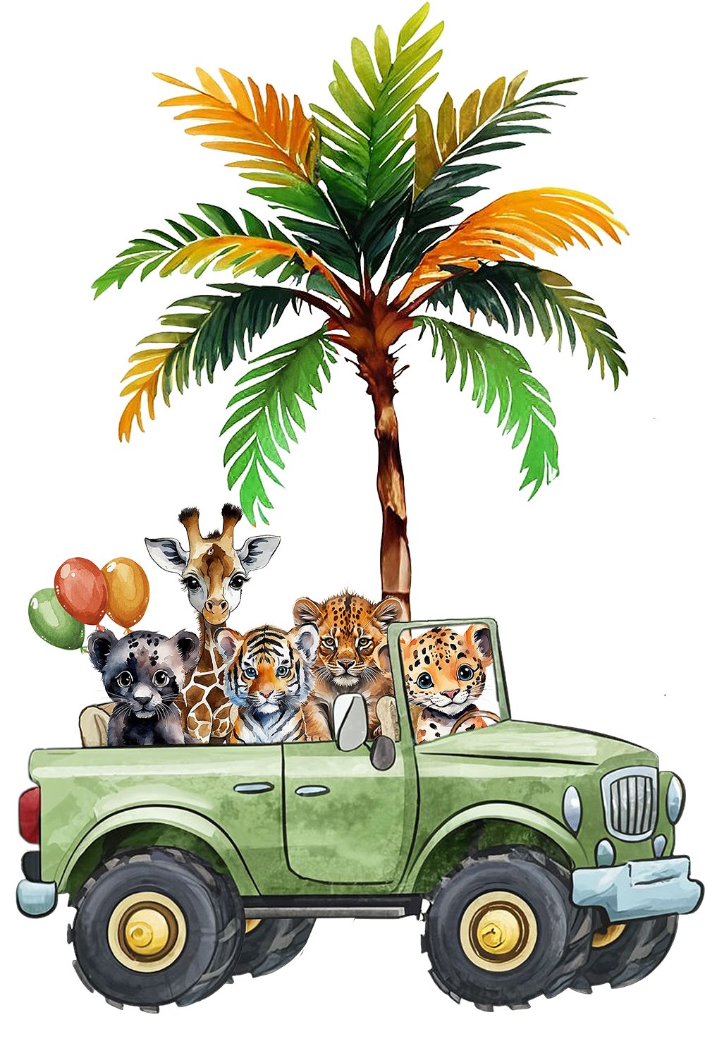 Cute Animal Safari Watercolor Clipart (3292511)