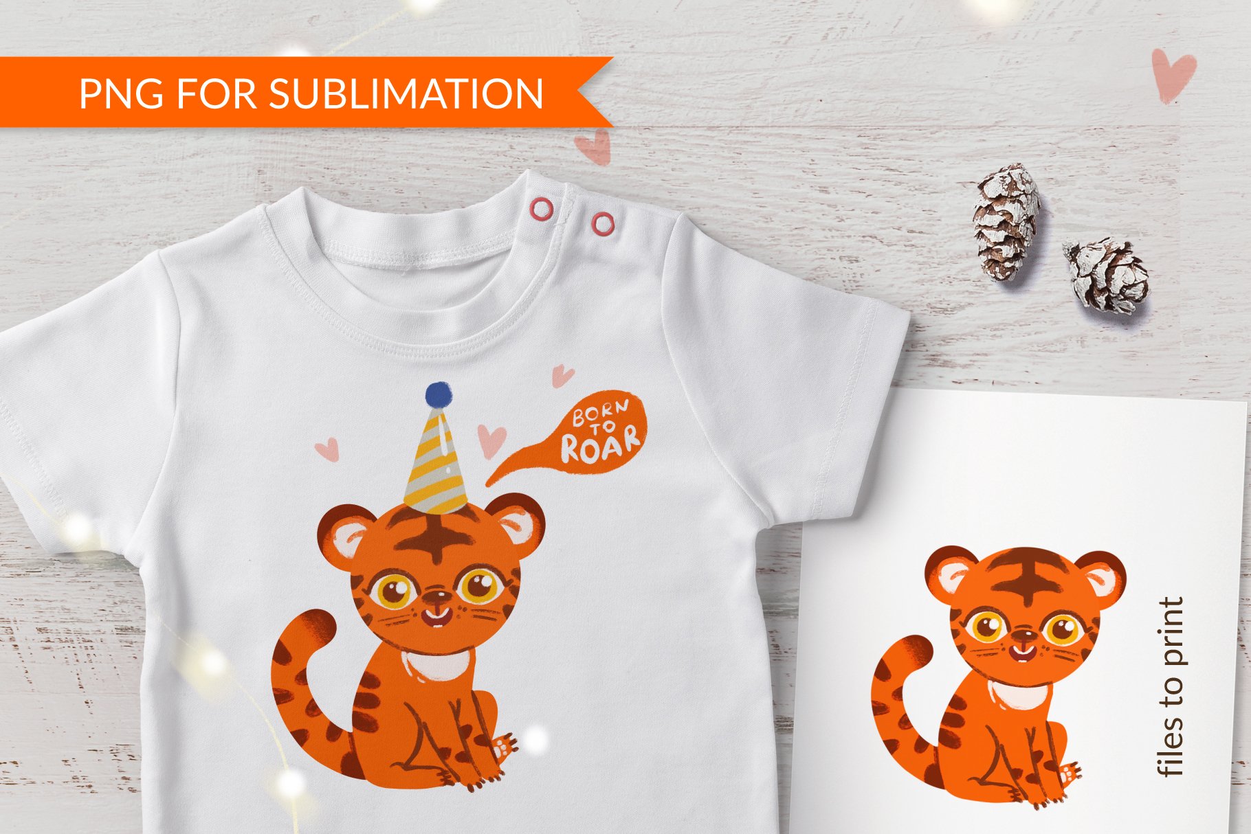Christmas tiger sublimation. Design for printing. (1703954)