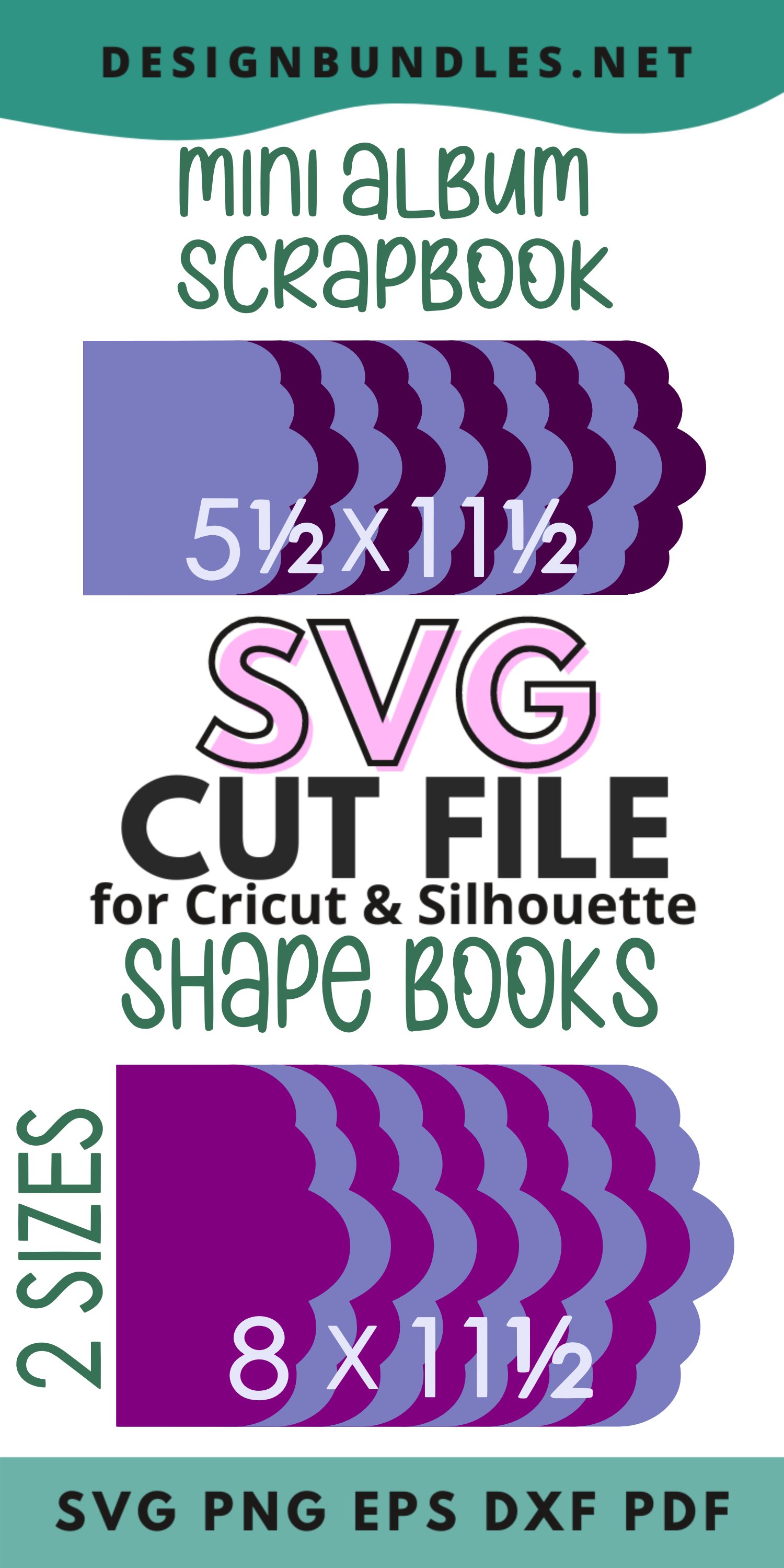 SHAPE MINI BOOK ALBUM DESIGN # 16 with 10 PAGES SVG CUT FILE