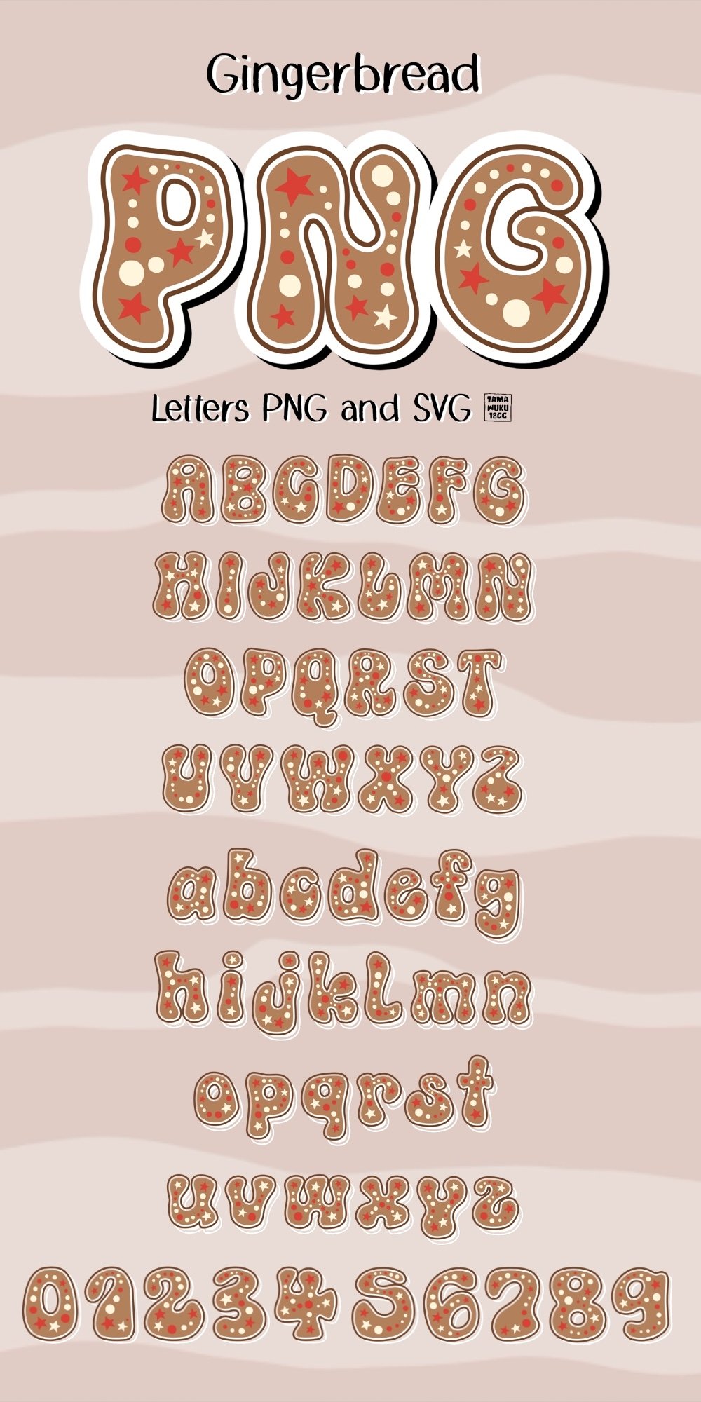 Gingerbread Letters PNG SVG