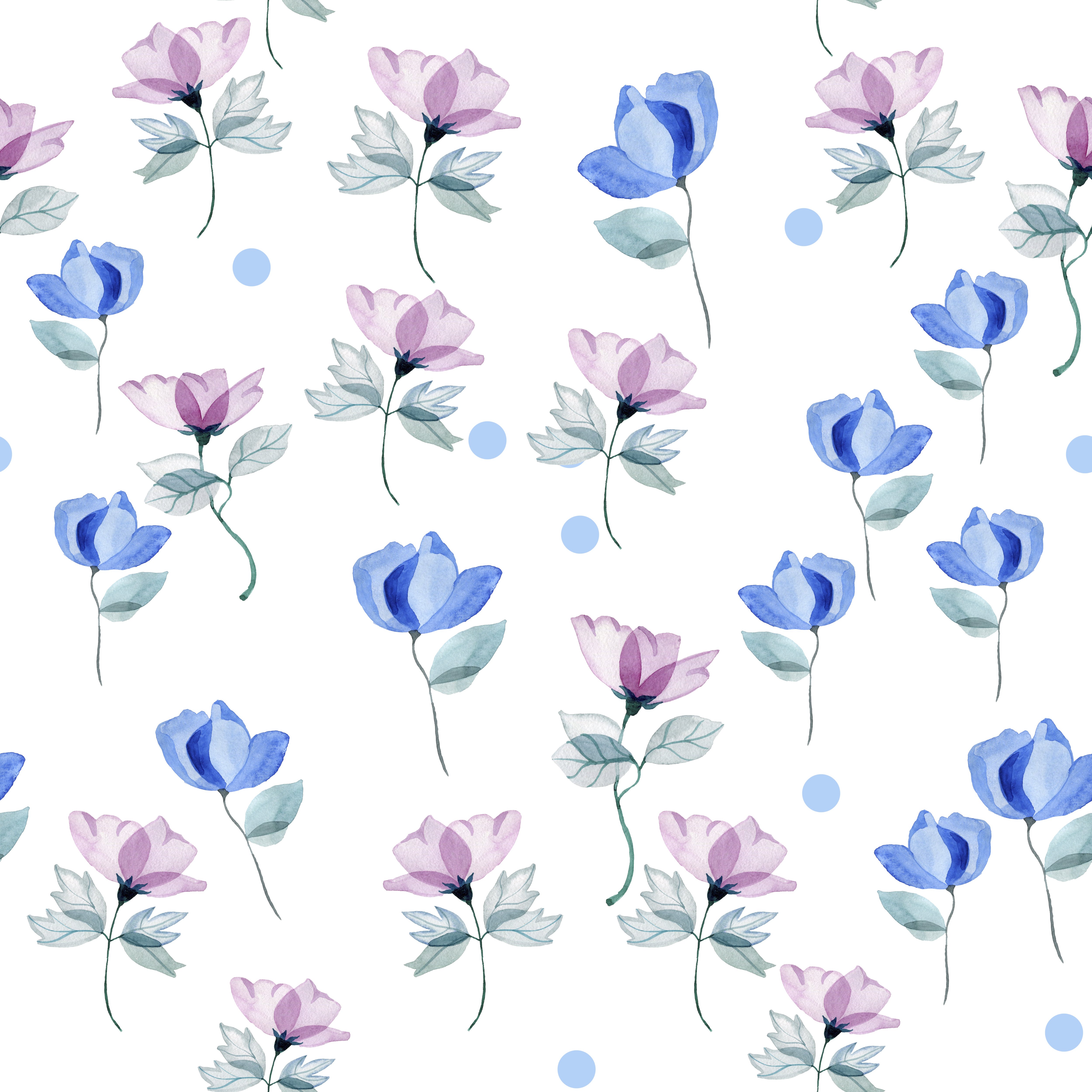 Watercolor Delicate Flowers - Digital Paper