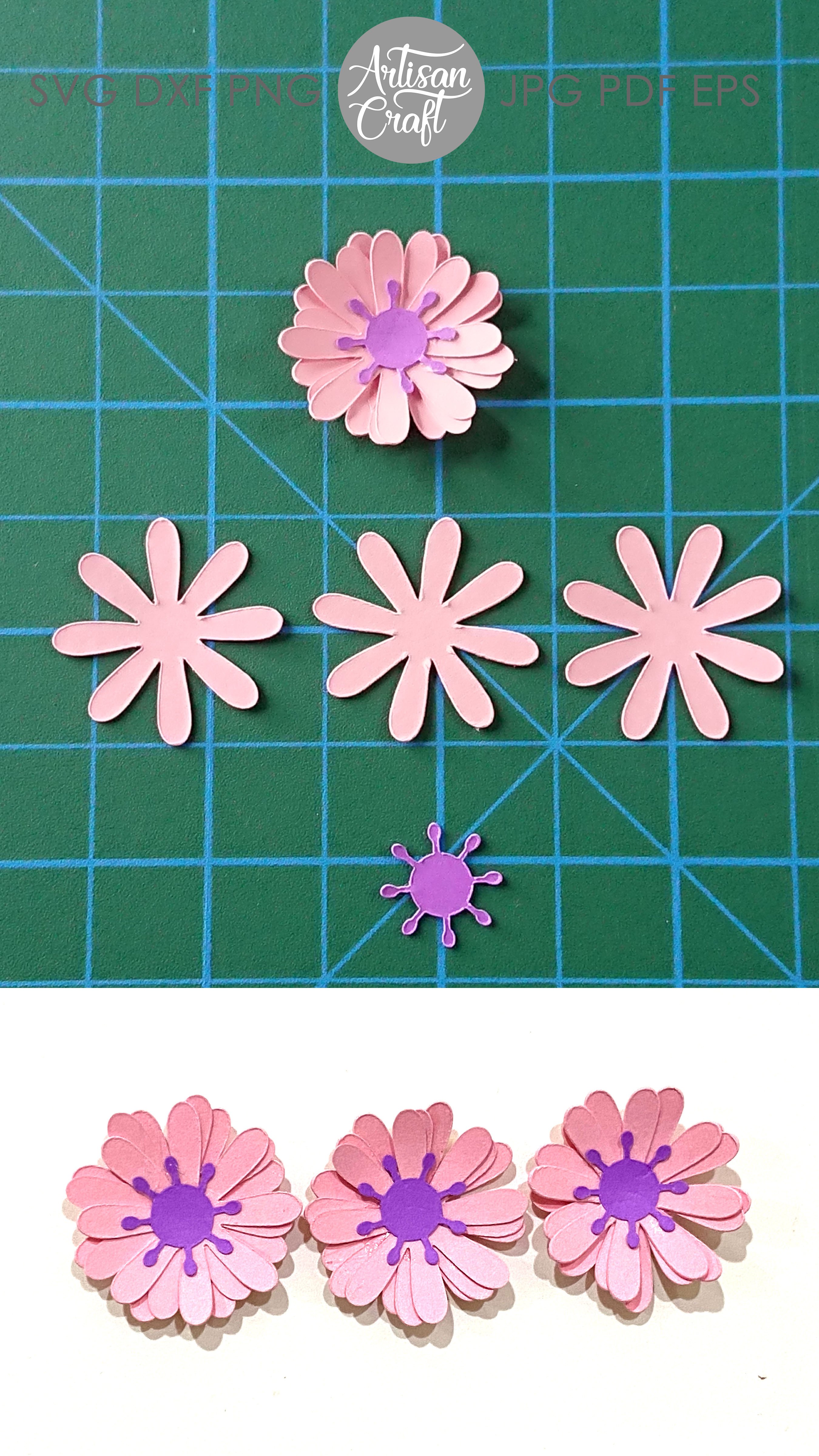 Daisy Paper Flower SVG cut files | easy paper flowers