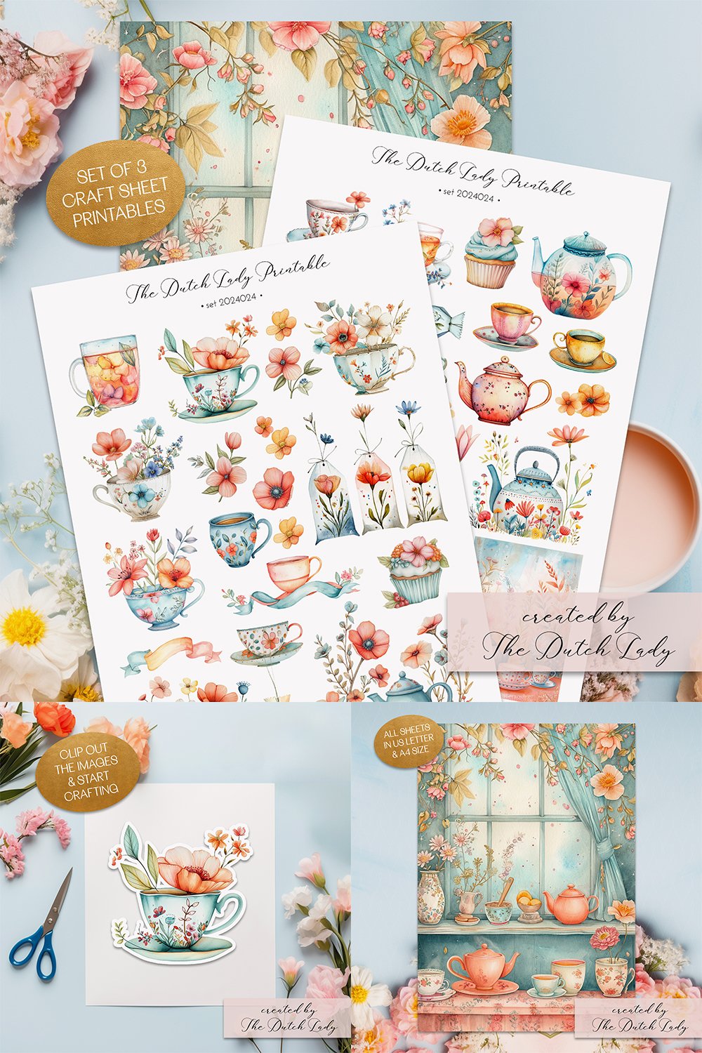 Botanical Tea Craft Sheet Set