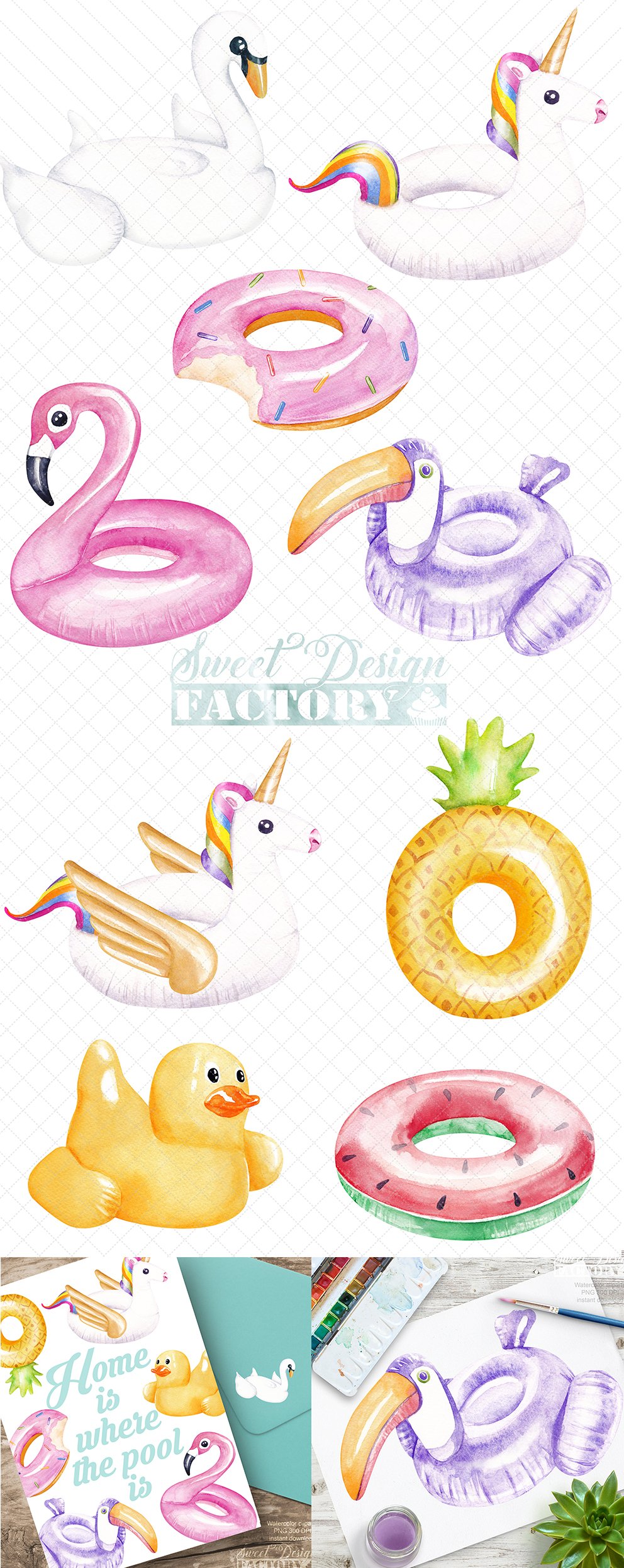Summer float clipart, summer sublimation