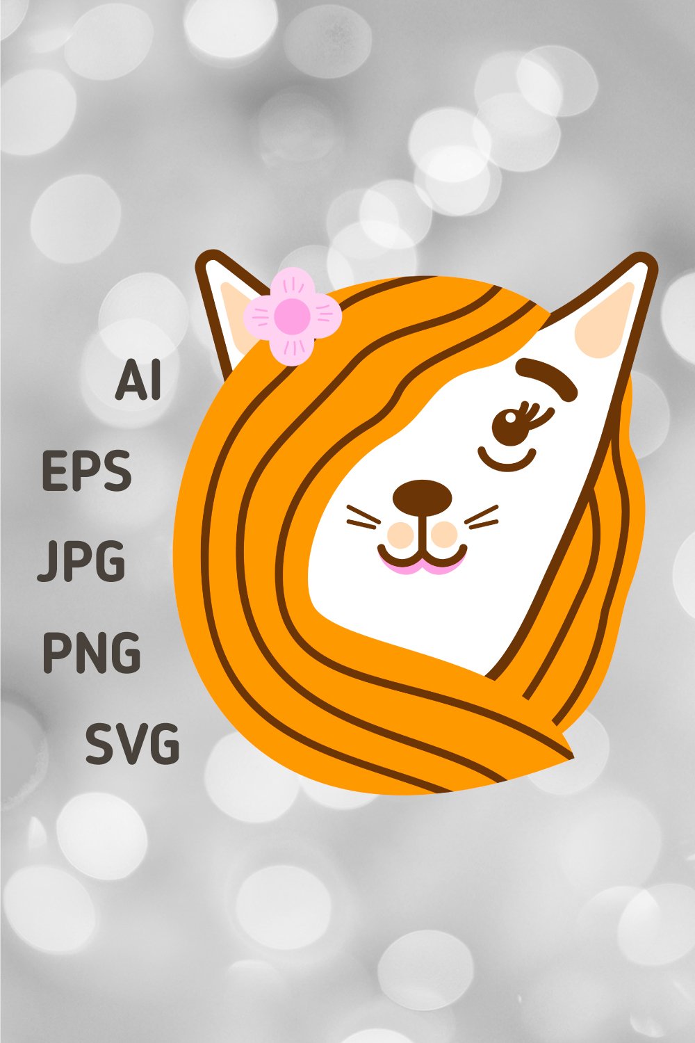 A Cat Girl SVG. Cute Red Cat SVG. Funny Kitty PNG