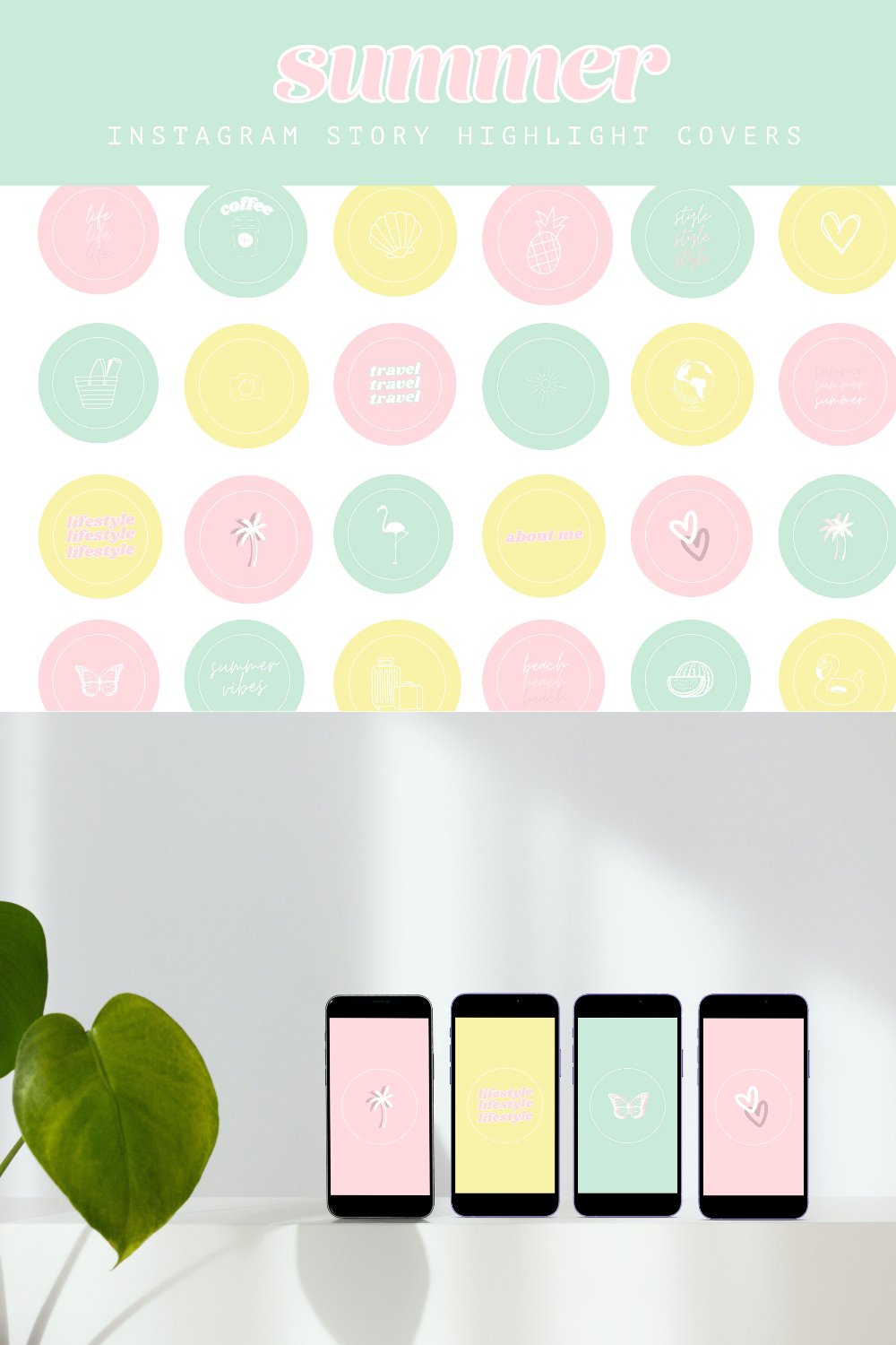 pastel summer pink instagram highlight covers