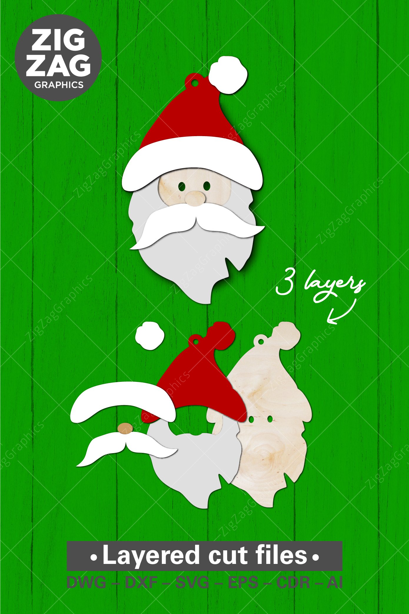 3D Layered Christmas ornament svg cut file