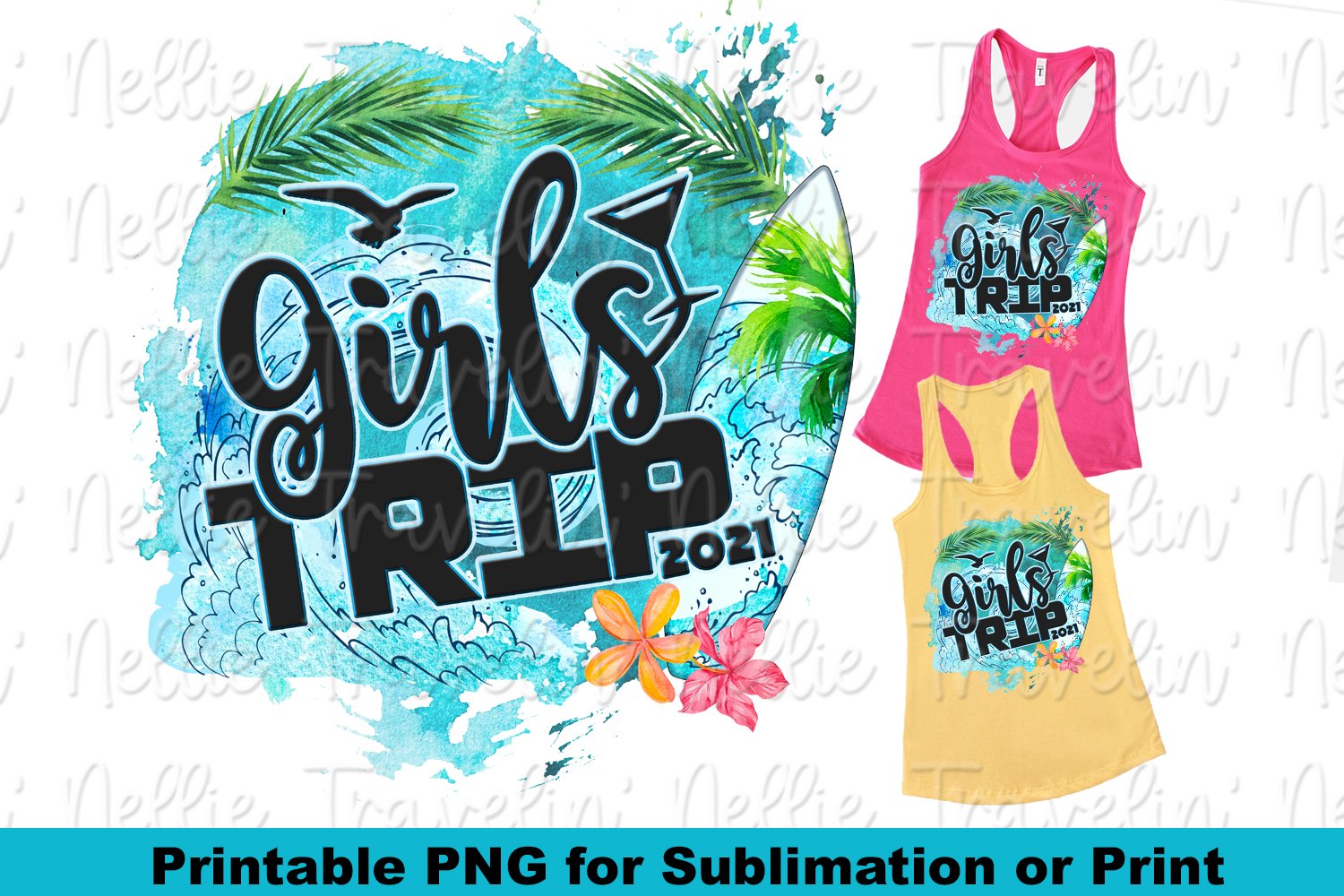 Girls Trip 2021 Waves Surf Palm Beach Trip Sublimation (1376187 ...
