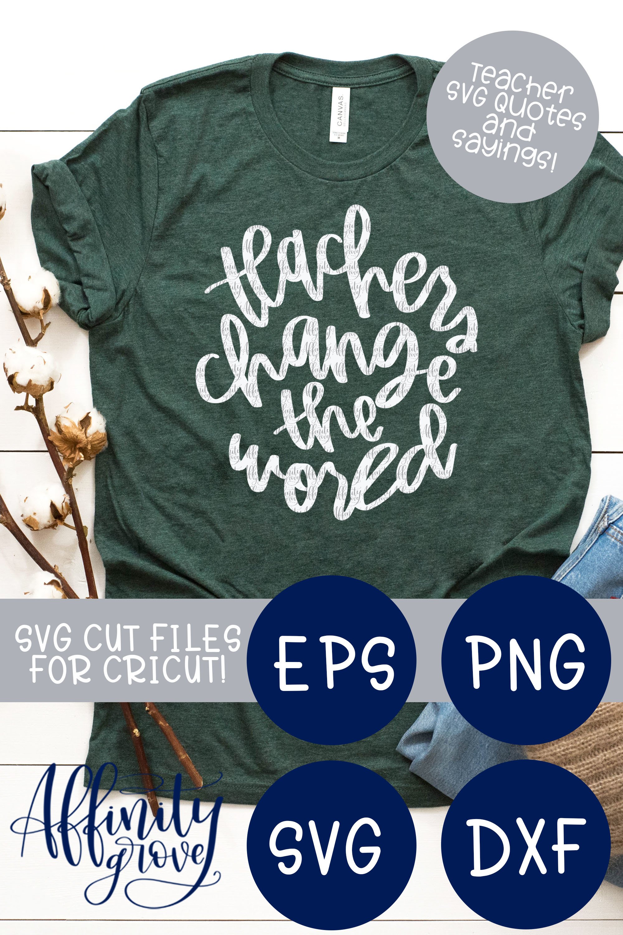 Teachers Change the World SVG Cut File for Cricut