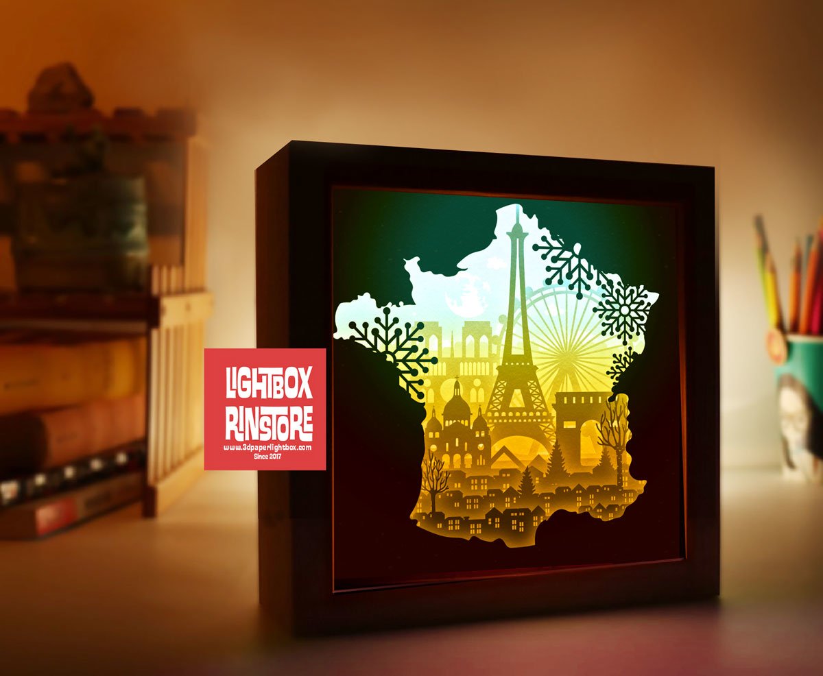 Paris paper light box template shadow box template shadow bo