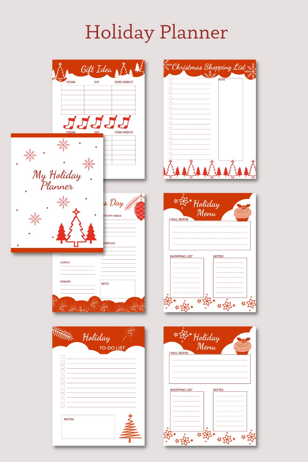 Holiday Planner |Christmas Planner|Printable Planner
