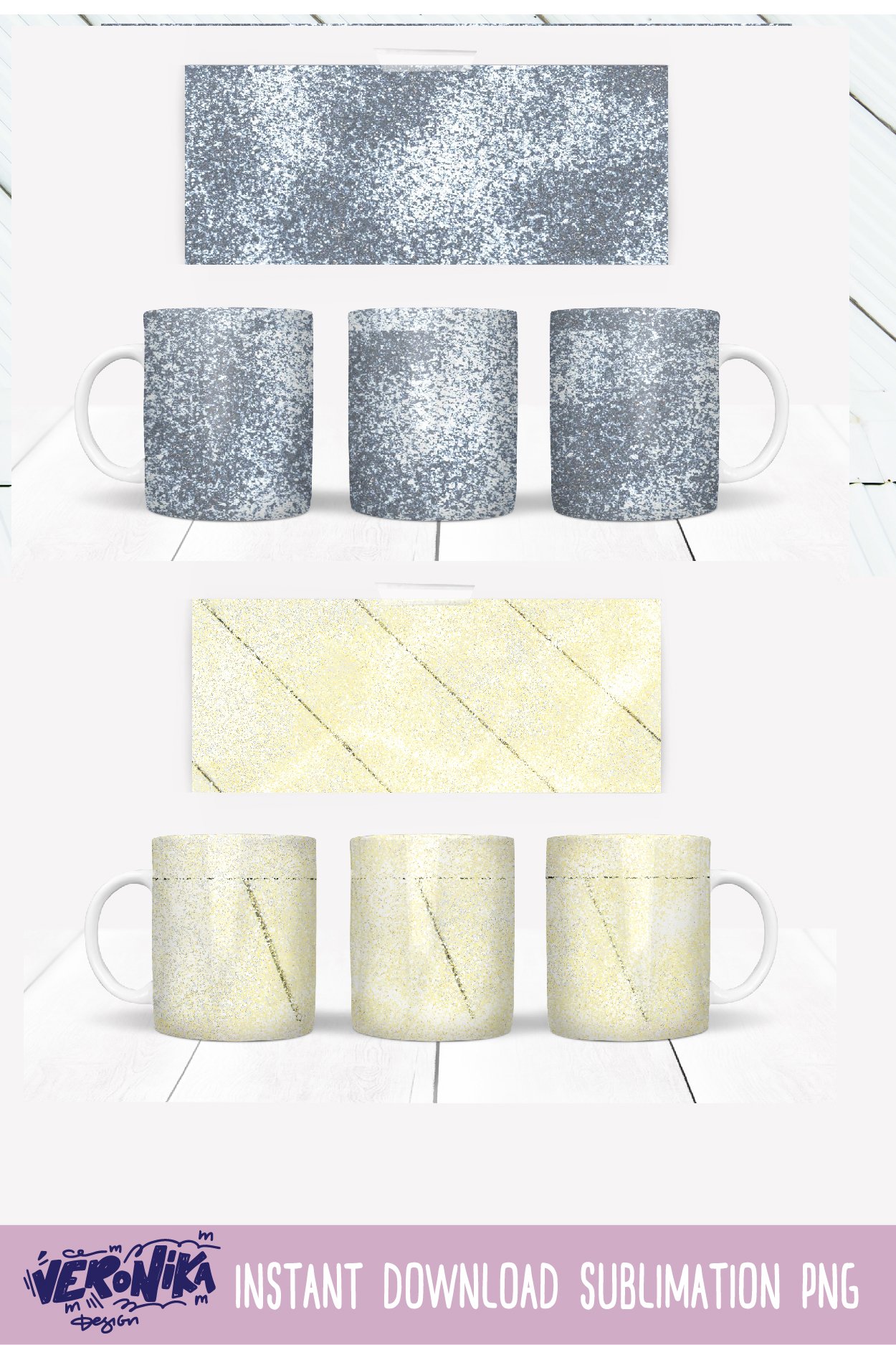 Silver and golden mug sublimation