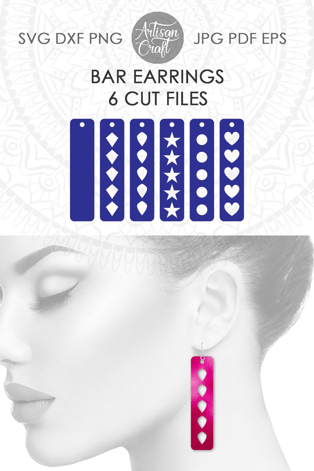 Bar earrings, SVG cut files, laser cut earrings (1171756)