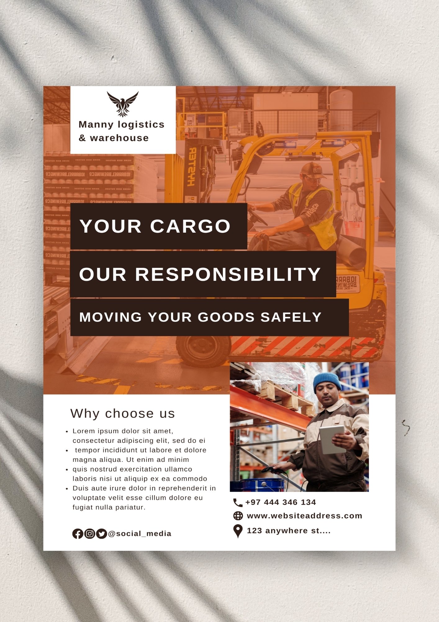 Logistics company flyer template