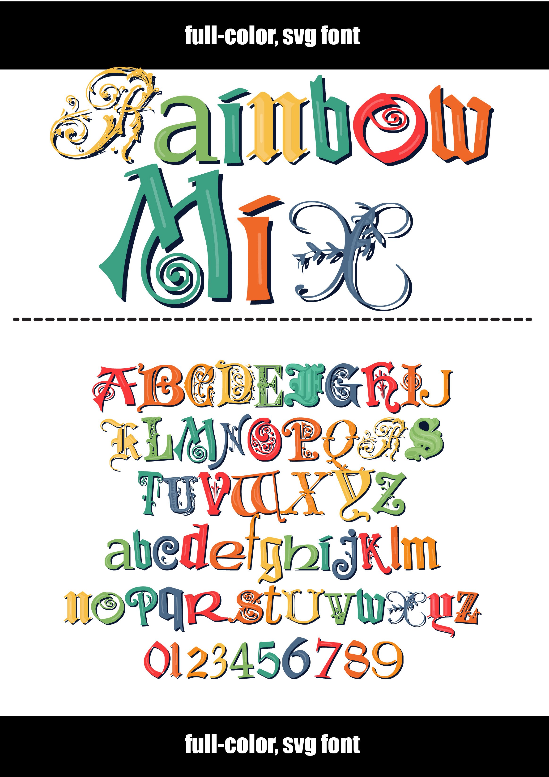 Full Color SVG Rainbow font