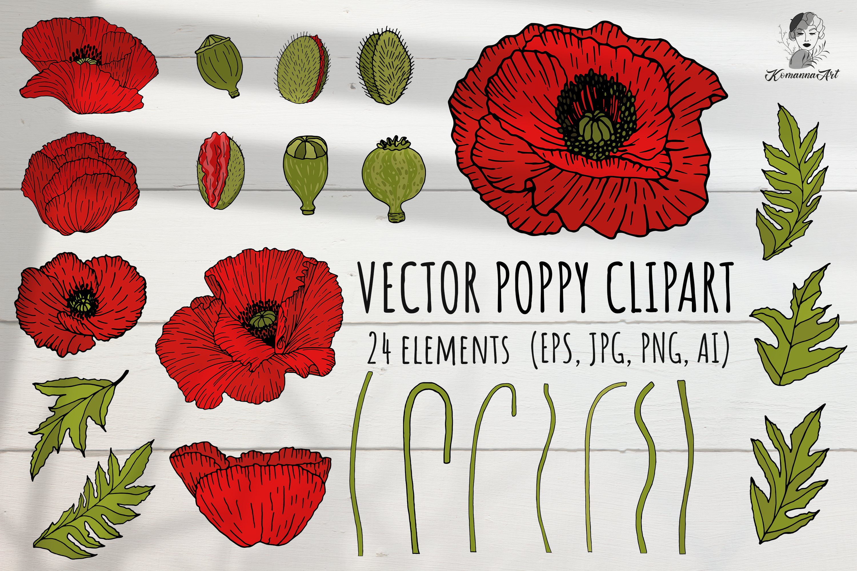 Poppies vector colorful clipart create poppy!