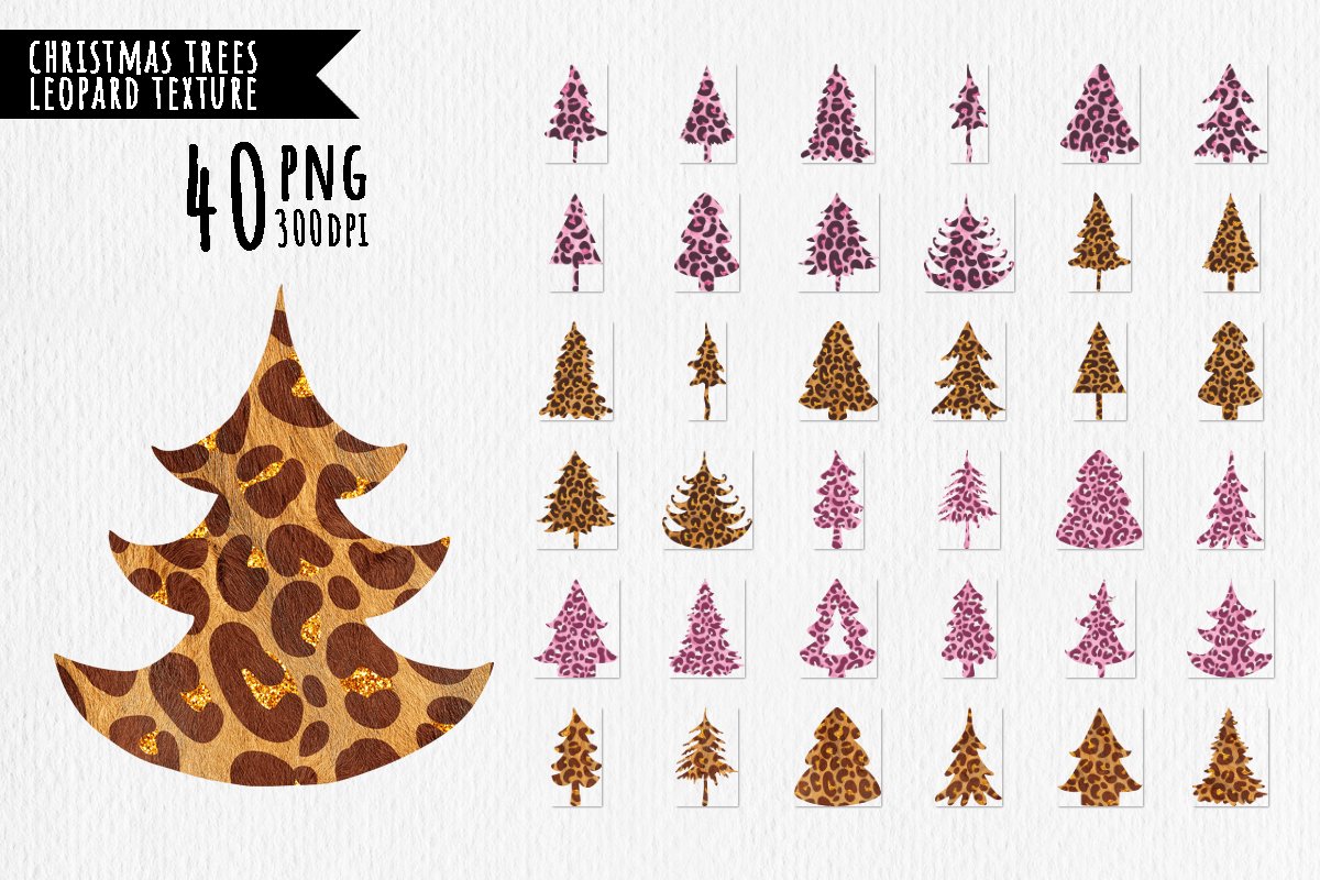 40 Leopard Christmas trees