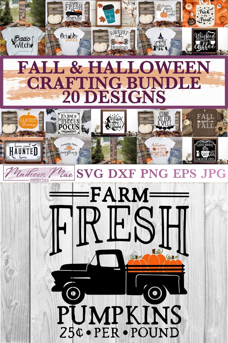 Fall & Halloween SVG Bundle - 20 Fall/Halloween Designs
