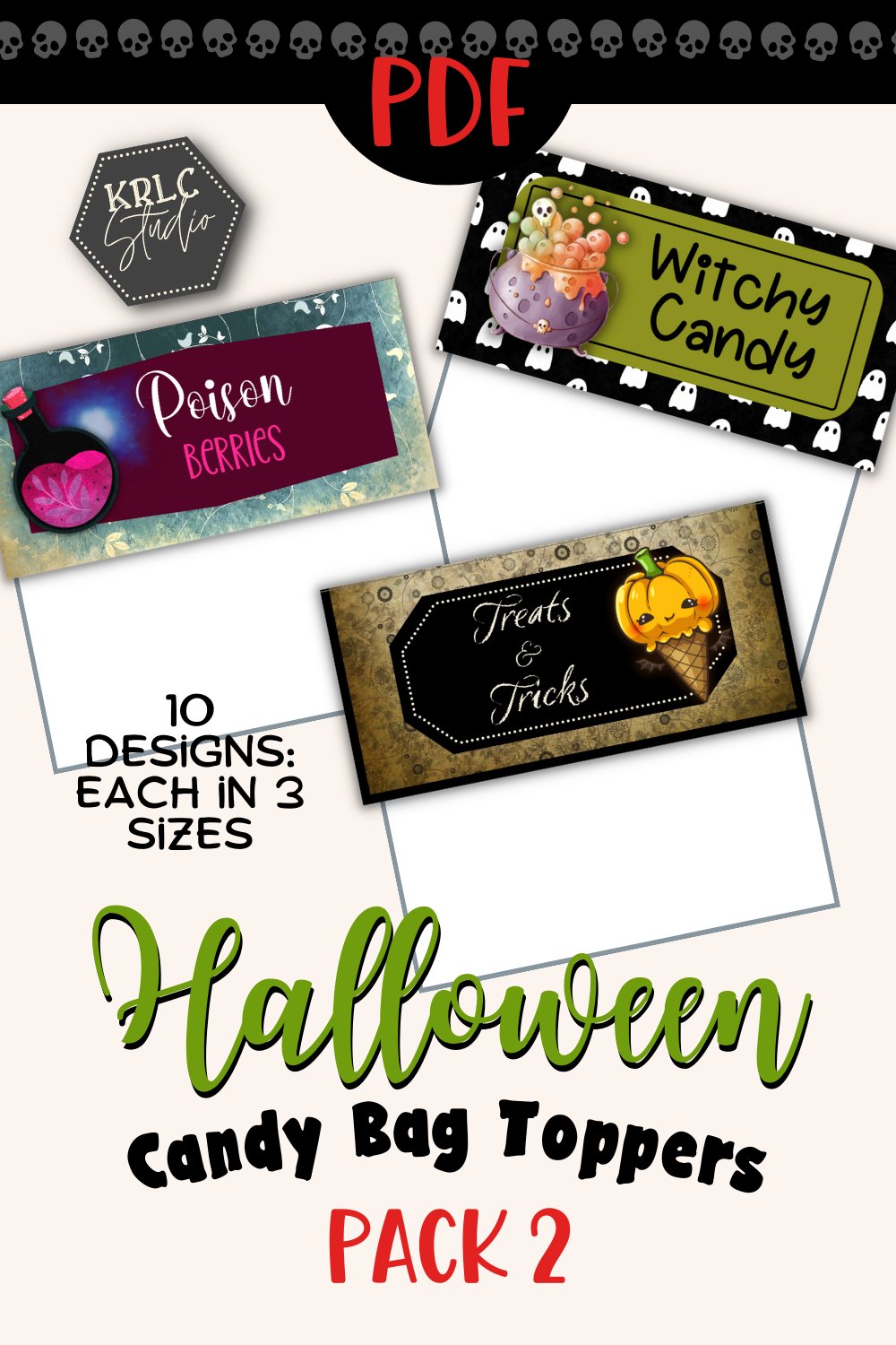 Printable Halloween Candy Bag Toppers - PACK 2