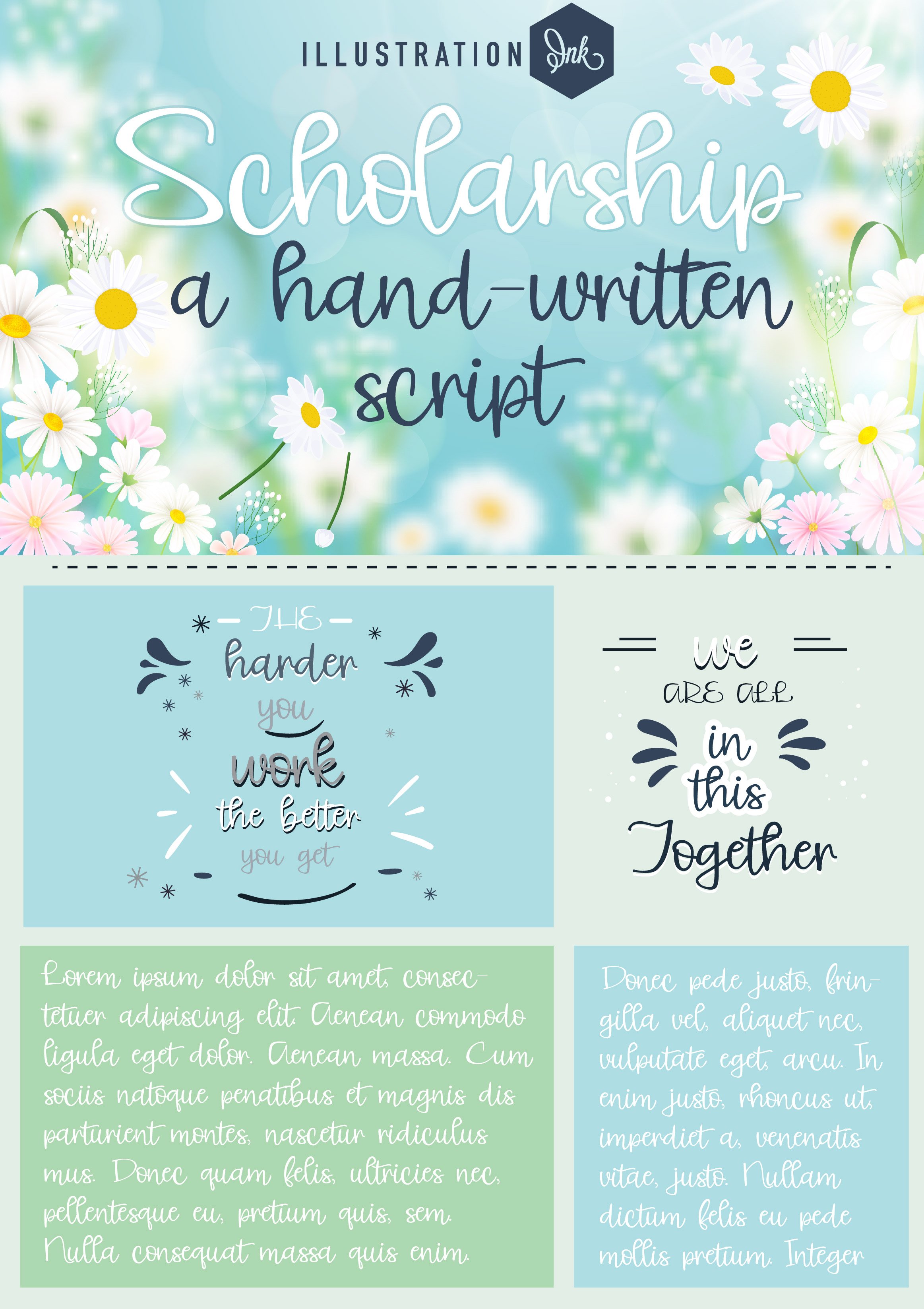Handcrafted cursive script