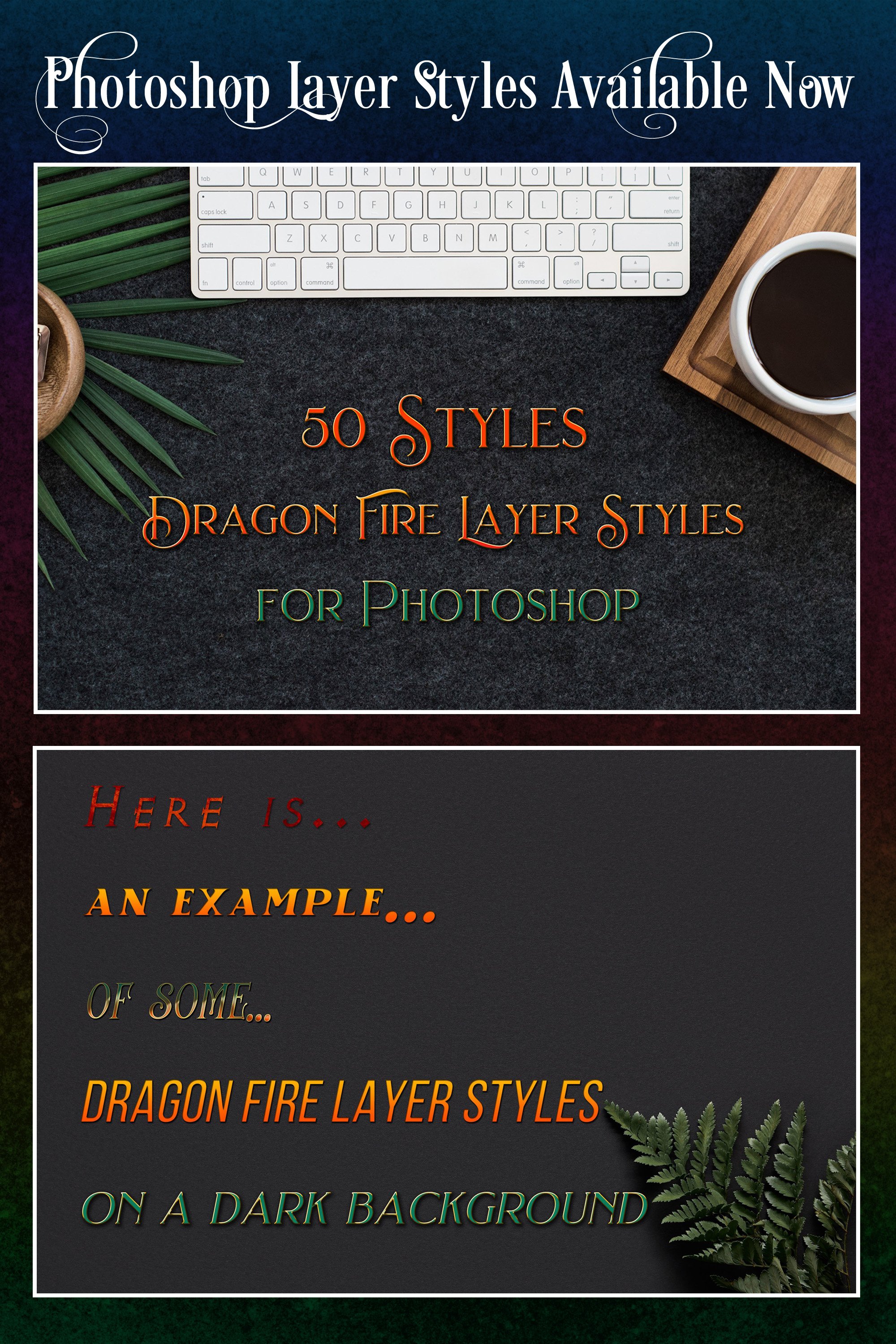 50 Styles - Dragon Fire Layer Styles for Photoshop