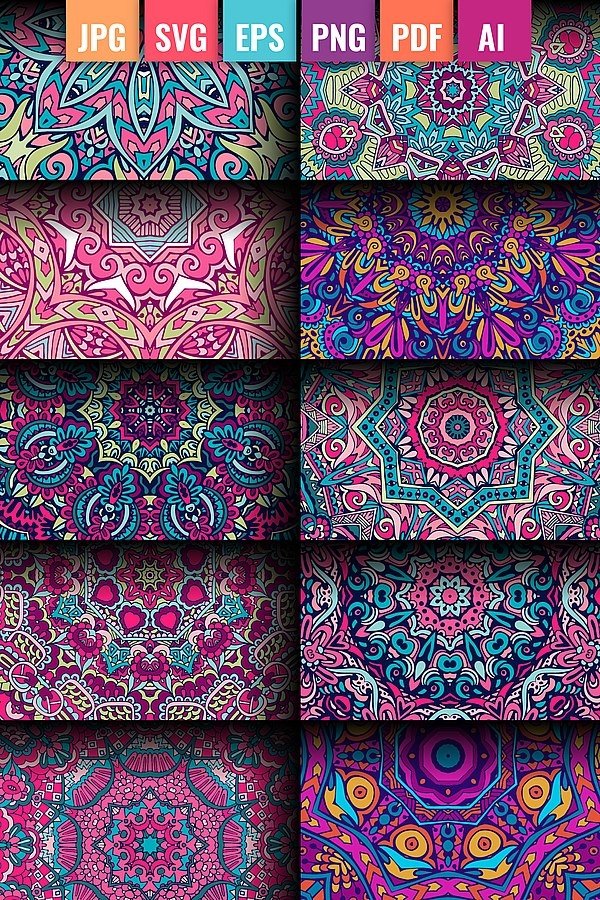 Abstract Boho Festival Mandala Seamless Pattern (1131460)