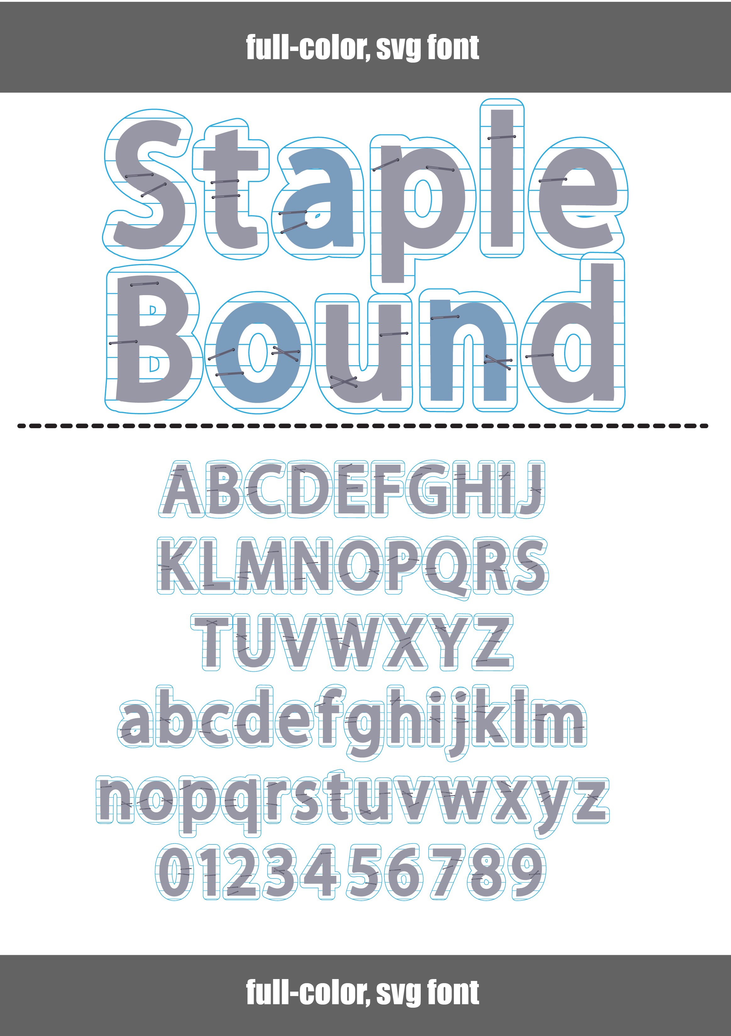 School Themed Full Color SVG Font