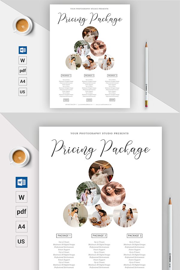 Photography Pricing Package