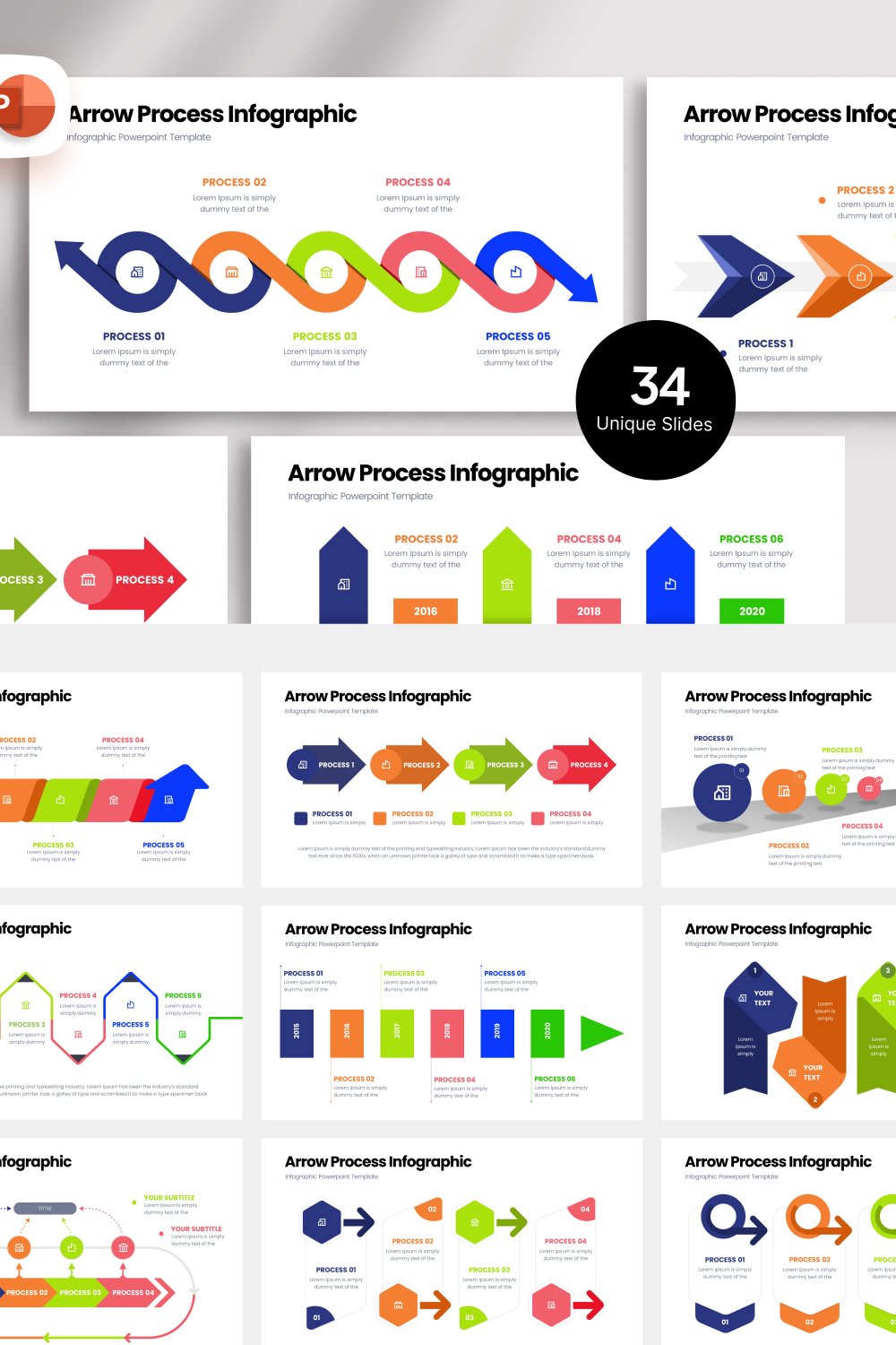 Arrow Process Infographic Presentation Template