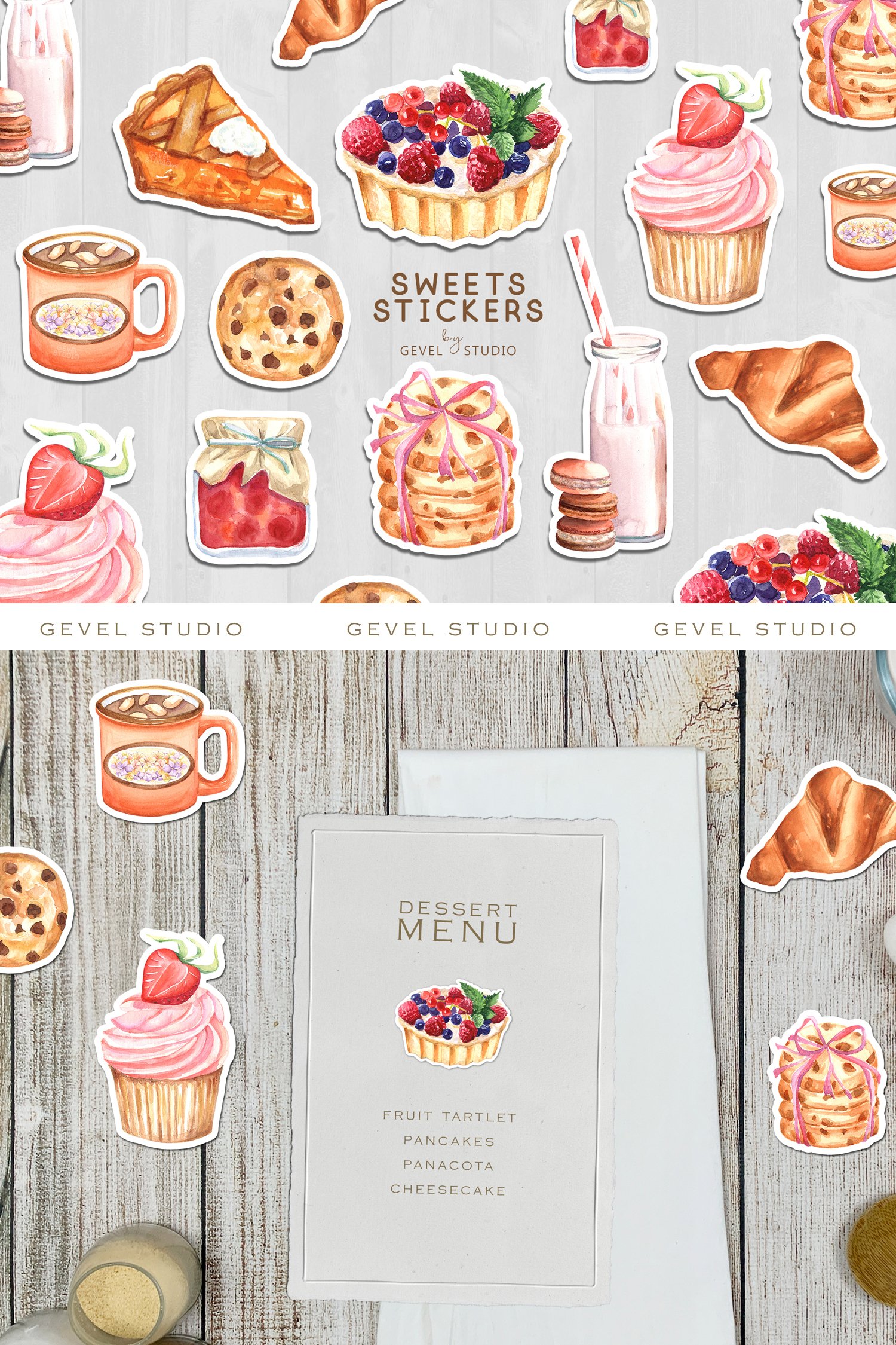 Sweet Desserts Stickers -Digital Planner Stickers