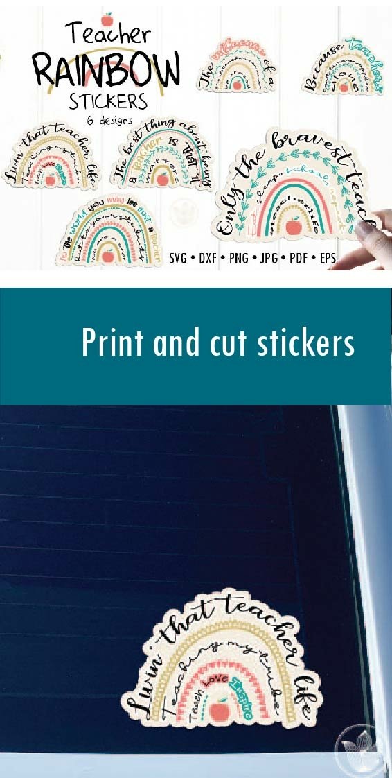 Teacher Rainbow Sublimation | Teacher Appreciation stickers