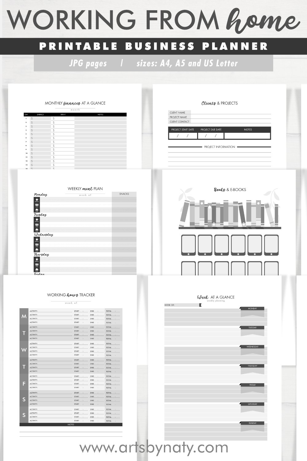 Working from home | Printable business planner.