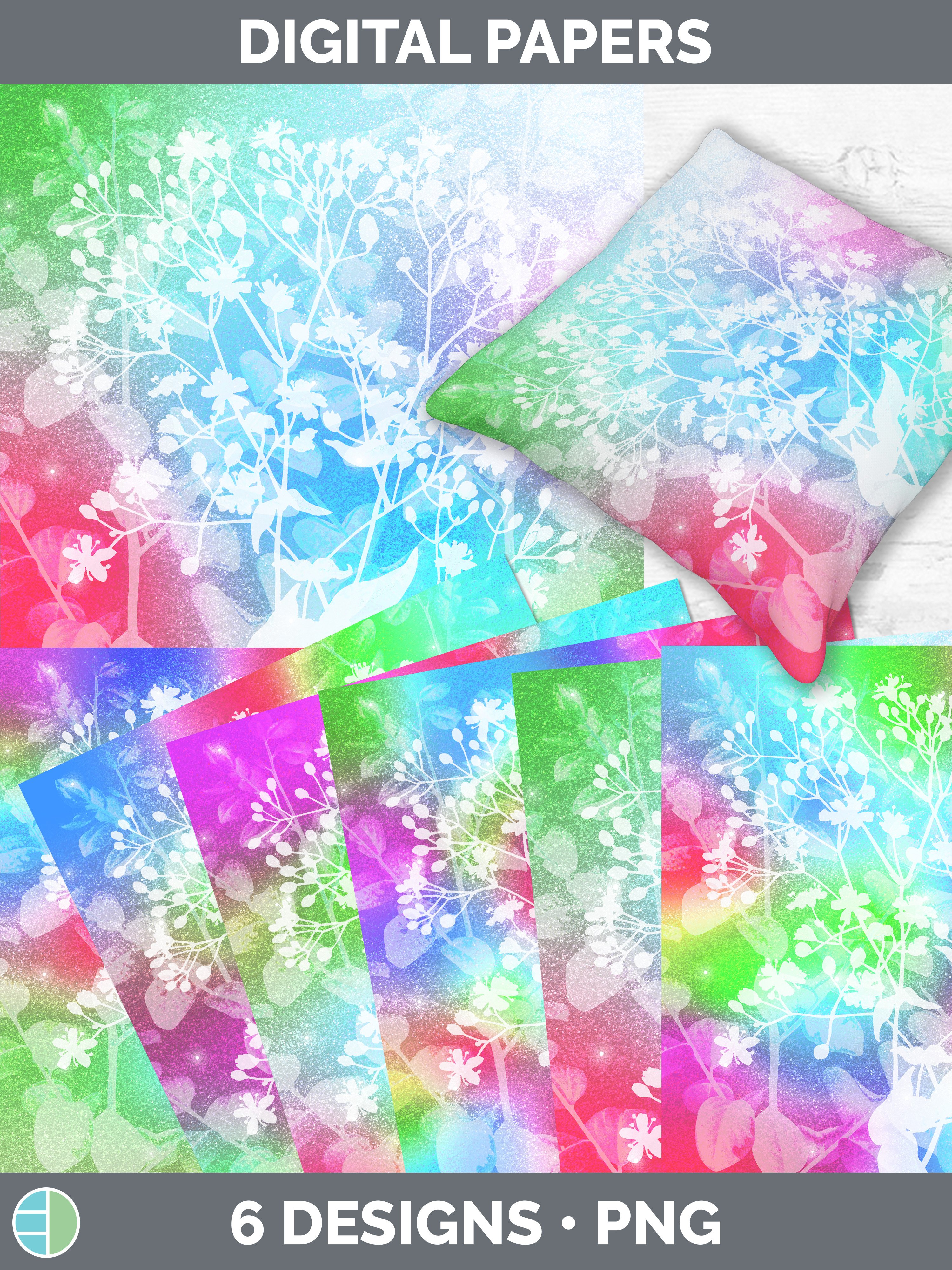 Botanical Backgrounds | Digital Scrapbook Papers