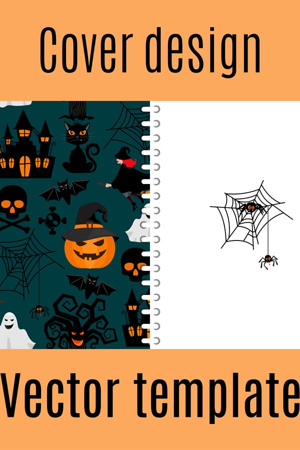 Cover design with halloween decorative pattern