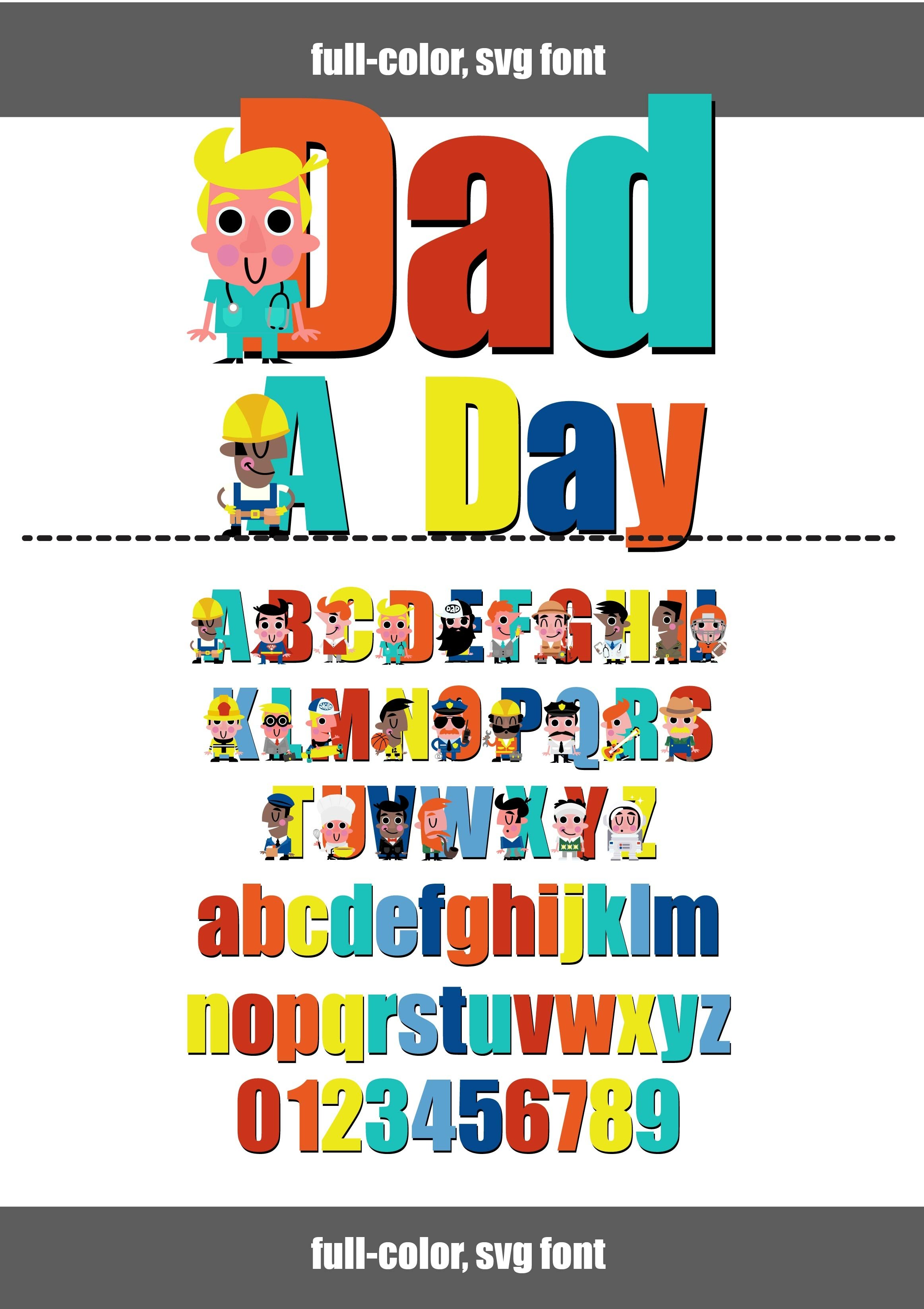 Full Color SVG father's day font