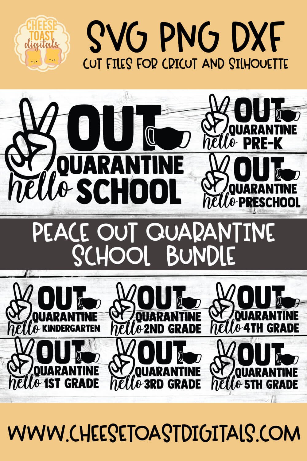 Peace Out Quarantine Hello School Bundle | Mask SVG